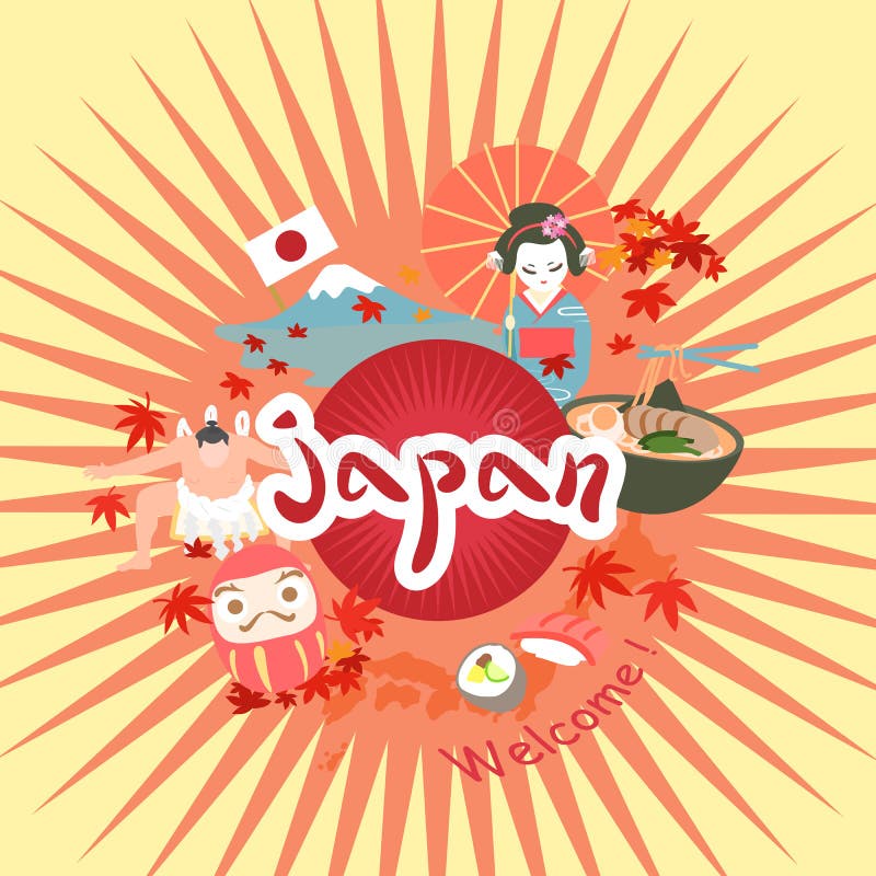 Cute cartoon japan element stock vector. Illustration of history - 74987888