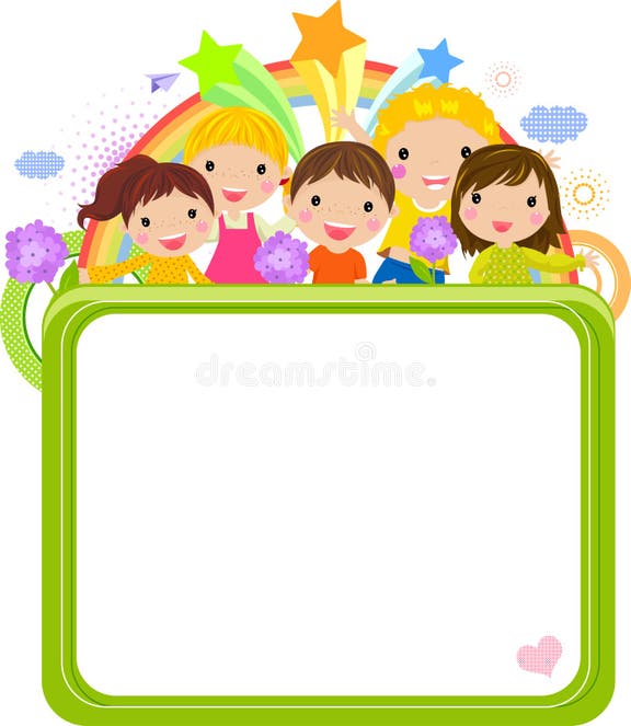 Cute cartoon kids frame stock vector. Illustration of cutout - 18540916