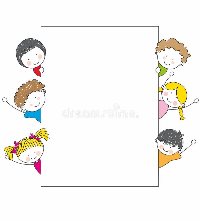Cute cartoon kids frame stock vector. Illustration of small - 35469013