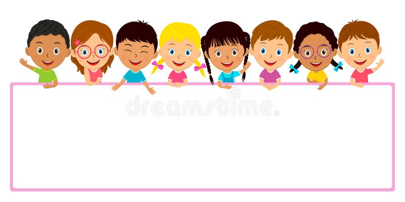 Cute Cartoon Kids and Frame Stock Vector - Illustration of cartoon ...