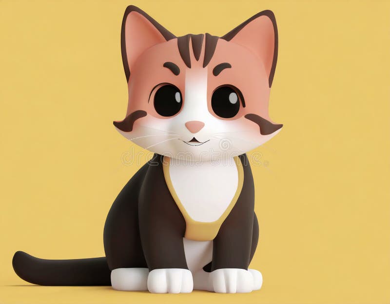 Cute Cartoon Kitten Illustrator, Vector Stock Illustration ...