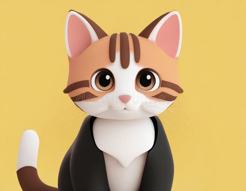 Cute Cartoon Kitten Illustrator, Vector Stock Illustration ...