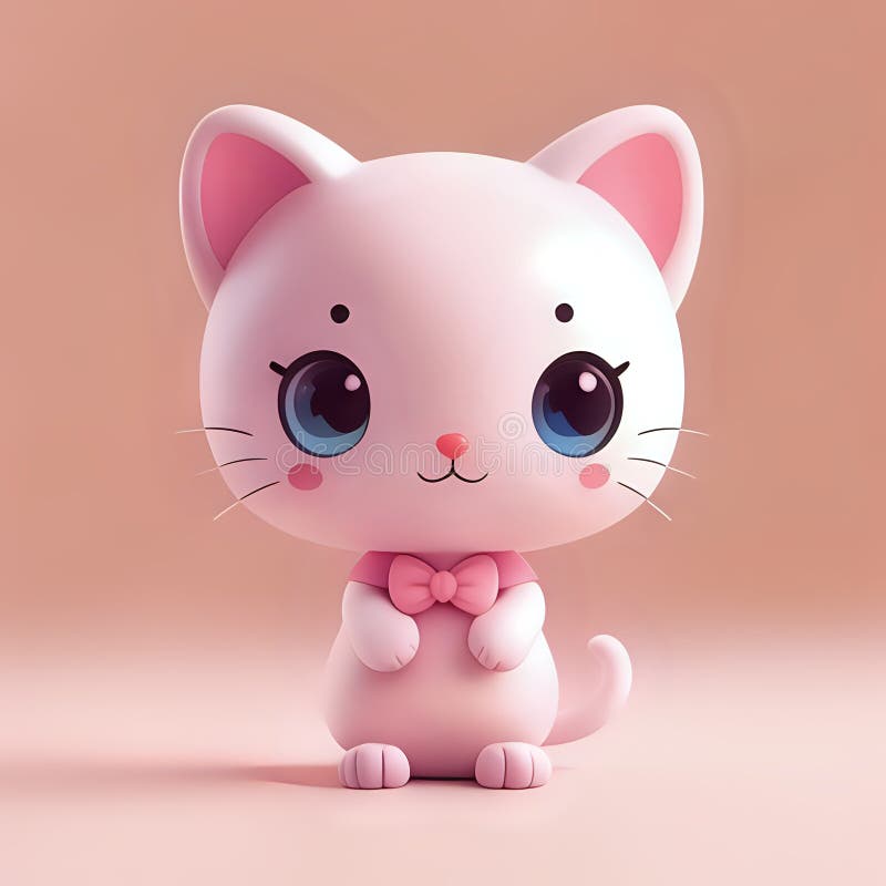 Cute Cartoon Kity Kawaii Style - Generated by Ai Stock Illustration ...