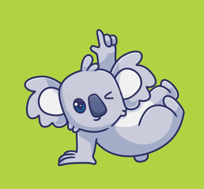 Cute Cartoon Koala Dancing. Isolated Cartoon Animal Illustration Vector ...