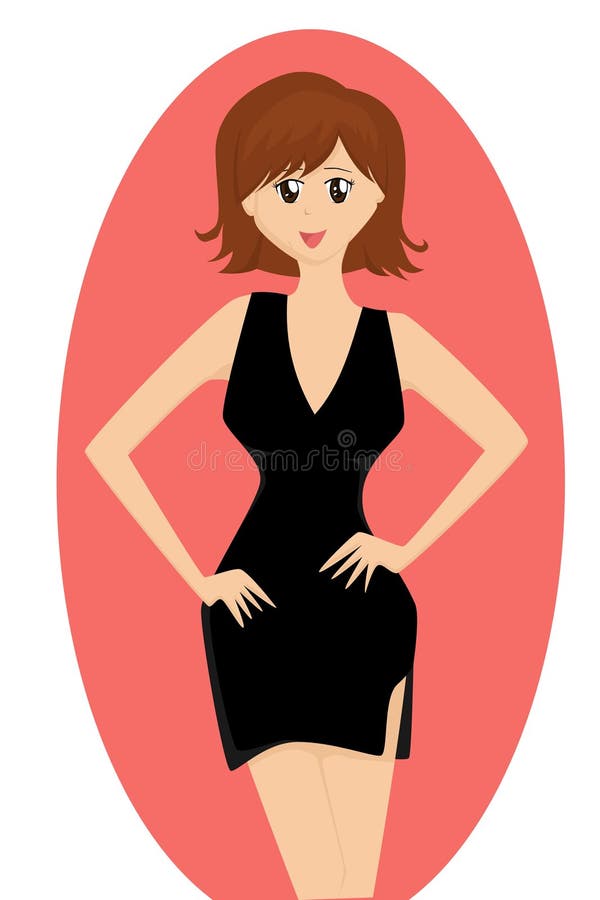 Cute Cartoon Lady stock vector. Illustration of brunette - 2415219