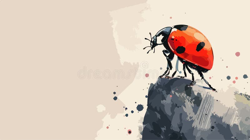 Cute Cartoon Ladybug Vector Illustration for Kids Learning Materials ...