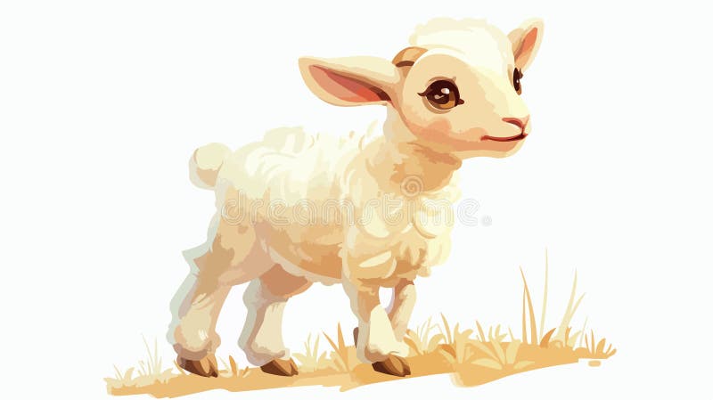 Cute Cartoon Lamb Animation Vector Illustration Stock Vector ...
