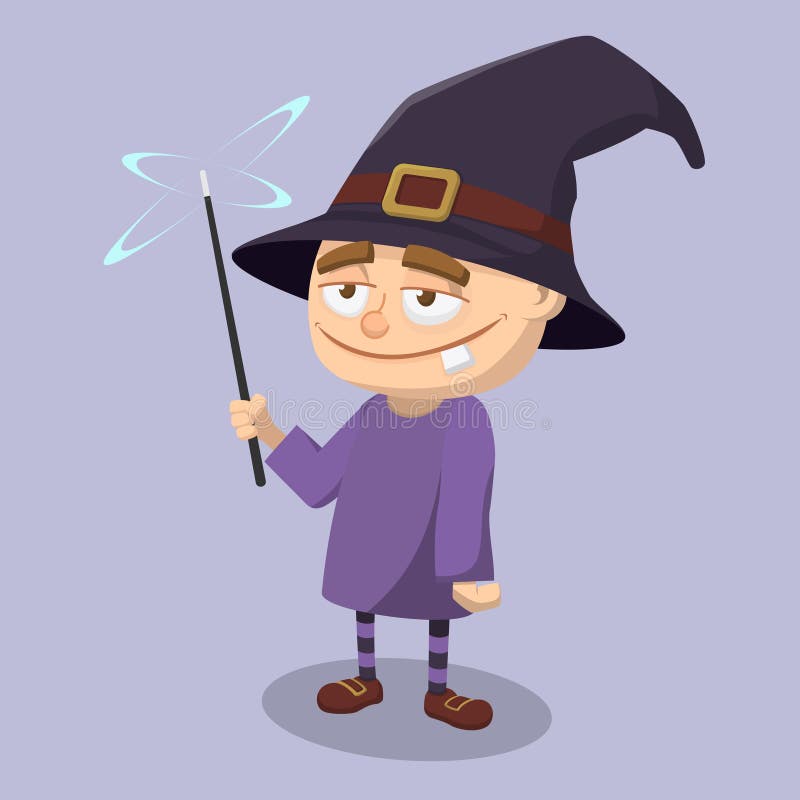 Cute Cartoon Lazy Face Wizard Stock Vector - Illustration of character ...