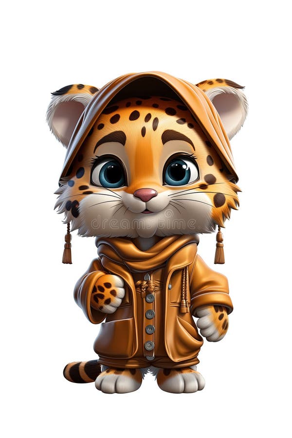 Cartoon Leopard with School Bag, Back To School Concept. Stock ...