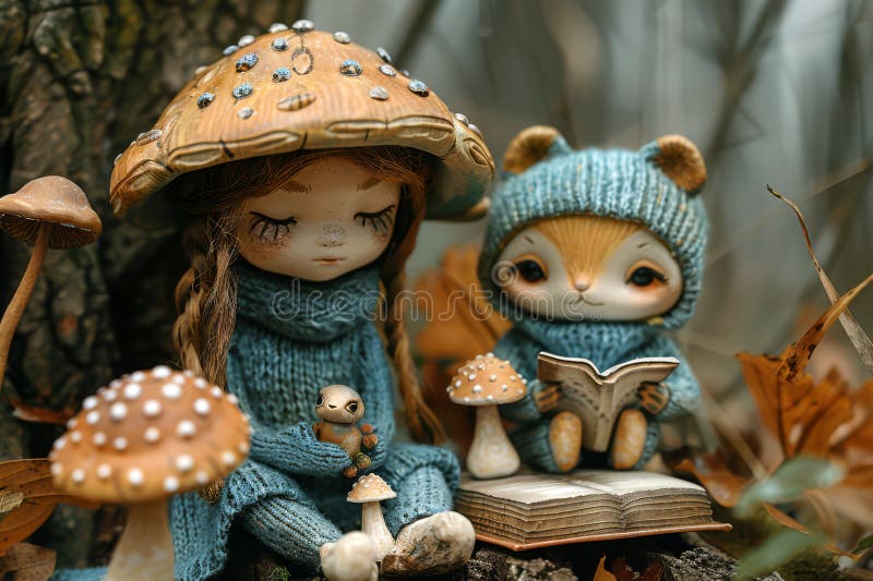 Cute Cartoon Like Girl in the Nature Stock Illustration - Illustration ...