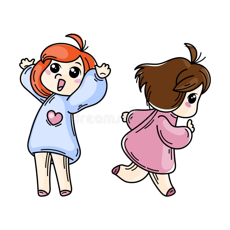 Cute Cartoon Kids. Vector and Illustration. Stock Vector - Illustration ...