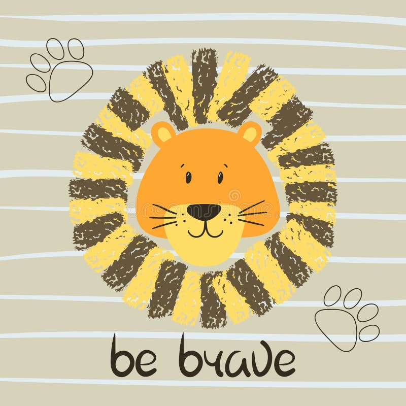 Cute Lion Cartoon Be Brave Stock Illustrations – 46 Cute Lion Cartoon ...