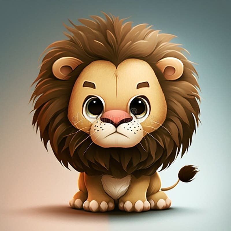 Cute Cartoon Lion Using Generative AI Stock Illustration - Illustration ...