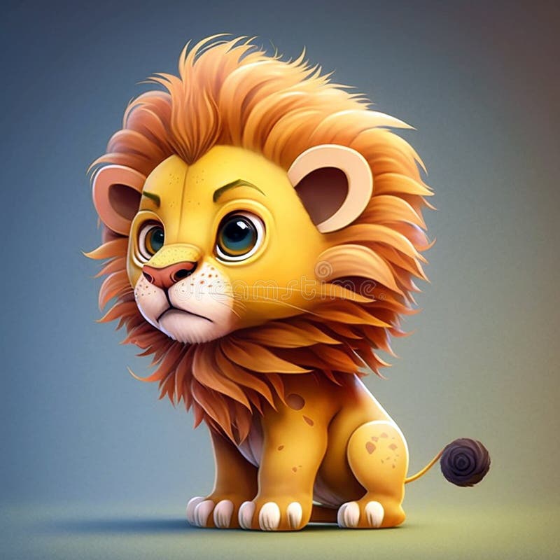 Cute Cartoon Lion Using Generative AI Stock Illustration - Illustration ...