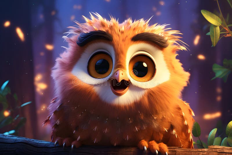 Cute cartoon little owl stock illustration. Illustration of wild ...