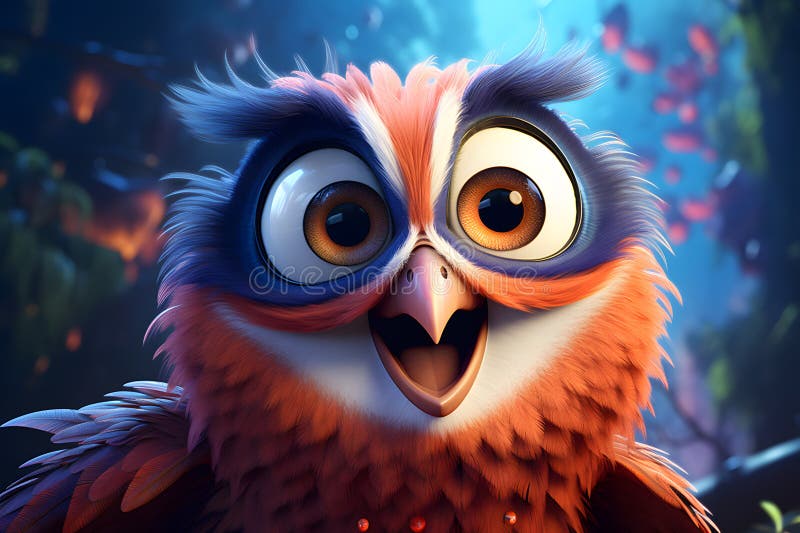 Cute cartoon little owl stock illustration. Illustration of animate ...