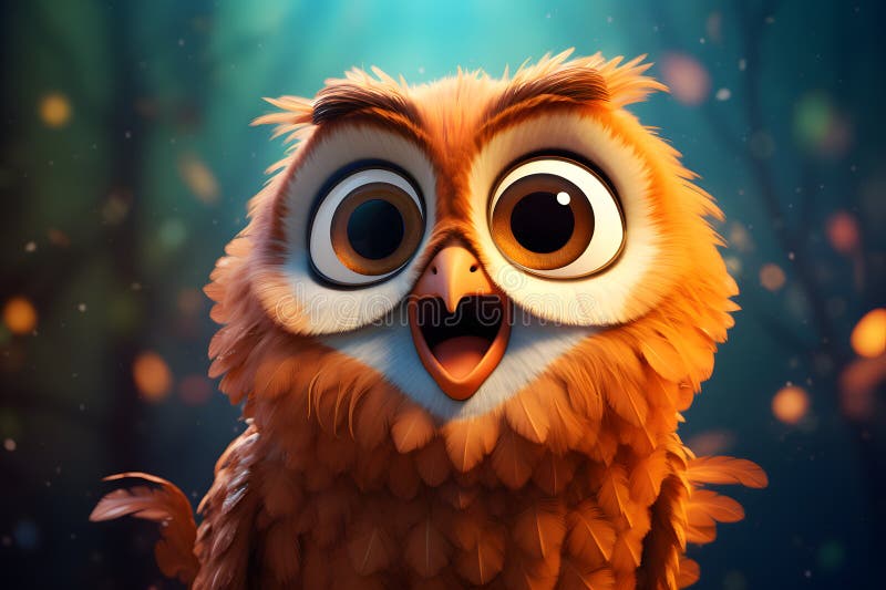 Cute cartoon little owl stock illustration. Illustration of cute ...