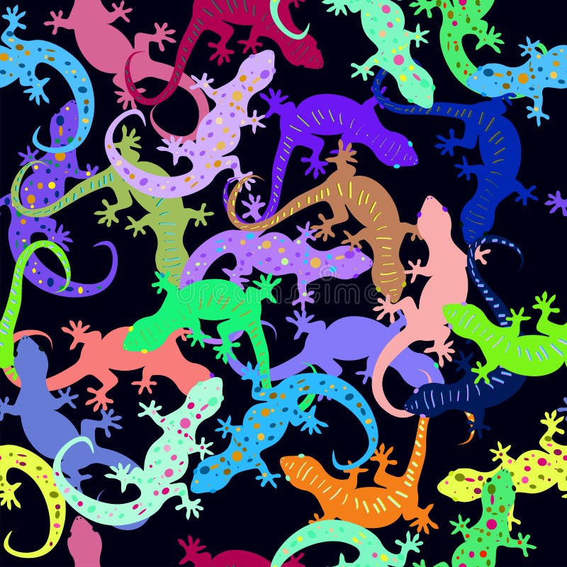 Cute Cartoon Lizard Vector Kids Pattern Seamless Stock Vector ...