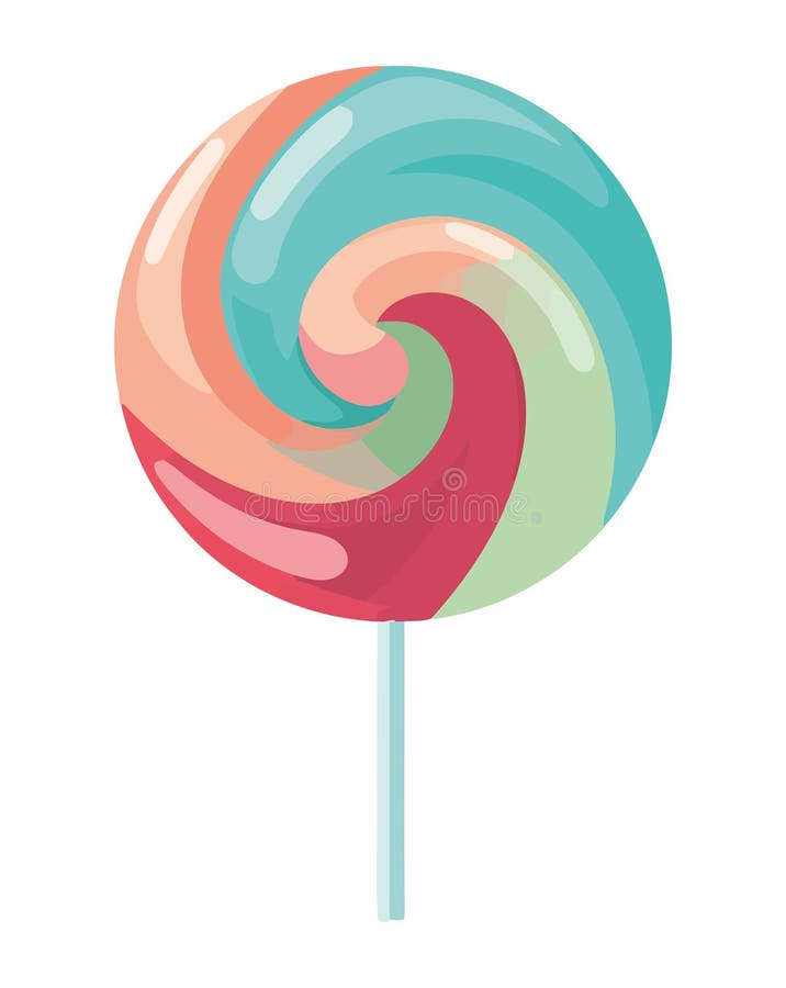 Cute Cartoon Lollipop in Stick Stock Vector - Illustration of gift ...