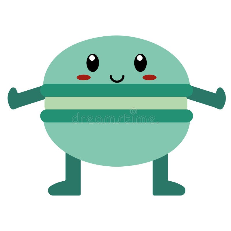 Cute Cartoon Macaroon Isolated Stock Illustration - Illustration of ...