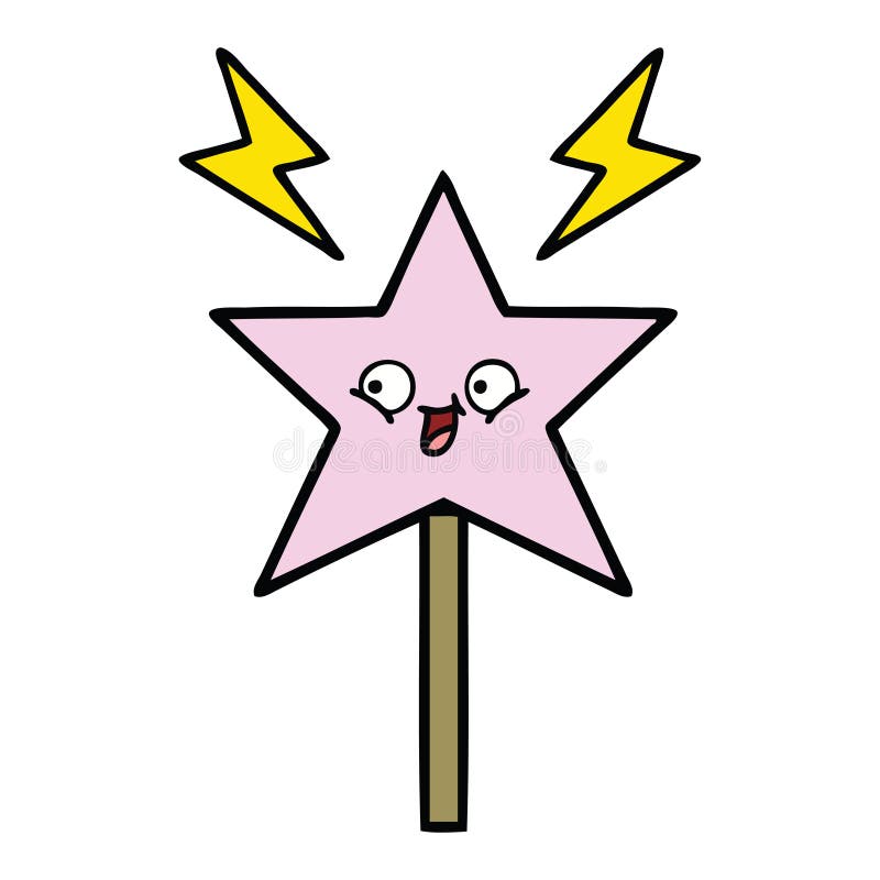 Cute cartoon magic wand stock vector. Illustration of clip - 147620580