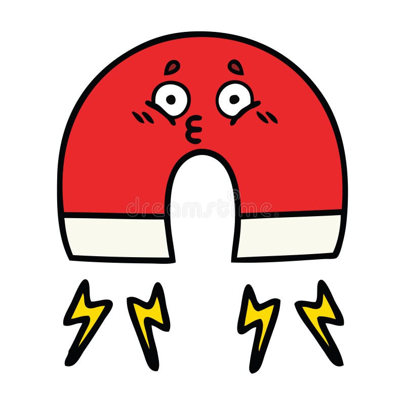 Cute Magnet Cartoon on White Background Stock Illustration ...