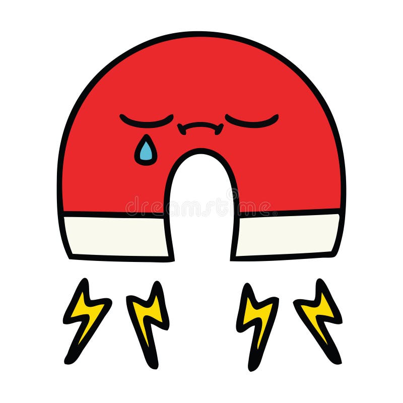 Cute Magnet Cartoon on White Background Stock Illustration ...