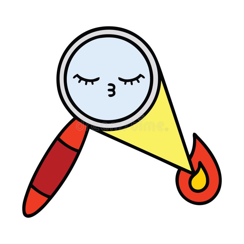 Cute Cartoon Magnifying Glass Stock Vector - Illustration of cute ...