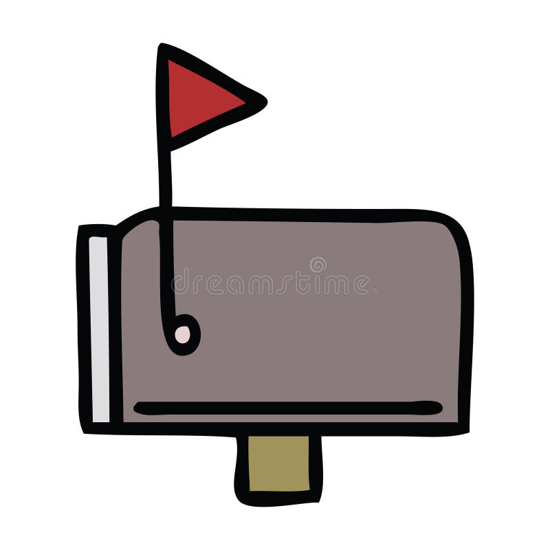Cute cartoon of a mail box stock vector. Illustration of drawing ...
