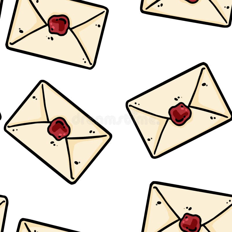 Envelopes Doodle Image. Cute Cartoon Snail Mail Logo. Media Highlights ...