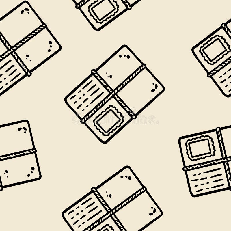 Cute Cartoon Mail Post Envelopes Doodles Seamless Border Pattern ...
