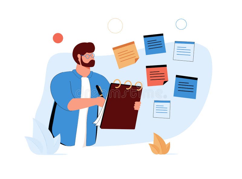 Man Writing Notes Stock Illustrations – 896 Man Writing Notes Stock ...