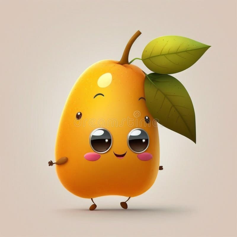 Cute Cartoon Mango Character Stock Photo - Image of mango, generative ...