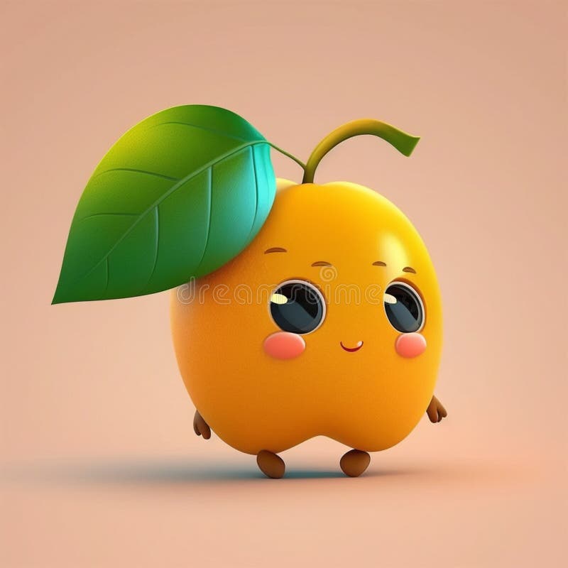 Cute Cartoon Mango Character Stock Photo - Image of cute, healthy ...