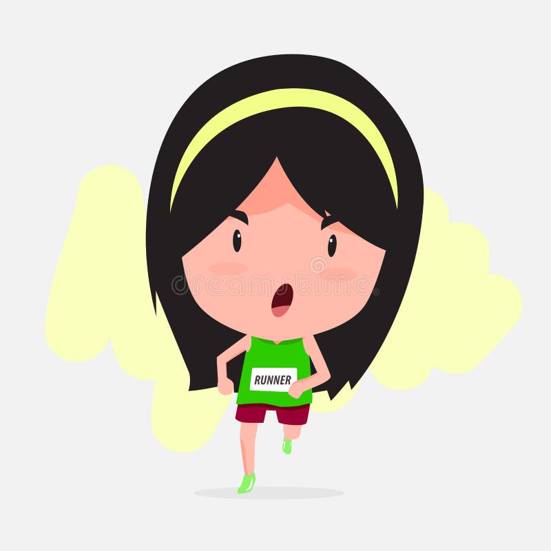 Cute Cartoon of Marathon Runner Stock Vector - Illustration of people ...
