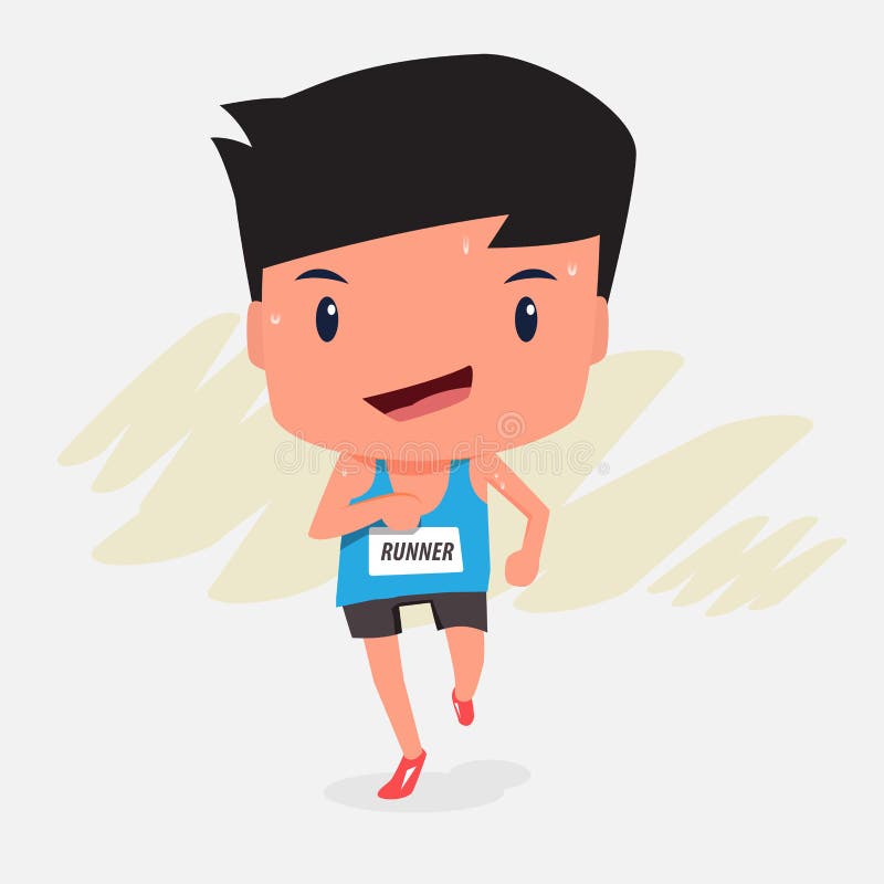 Cute Cartoon of Marathon Runner Man Stock Vector - Illustration of ...