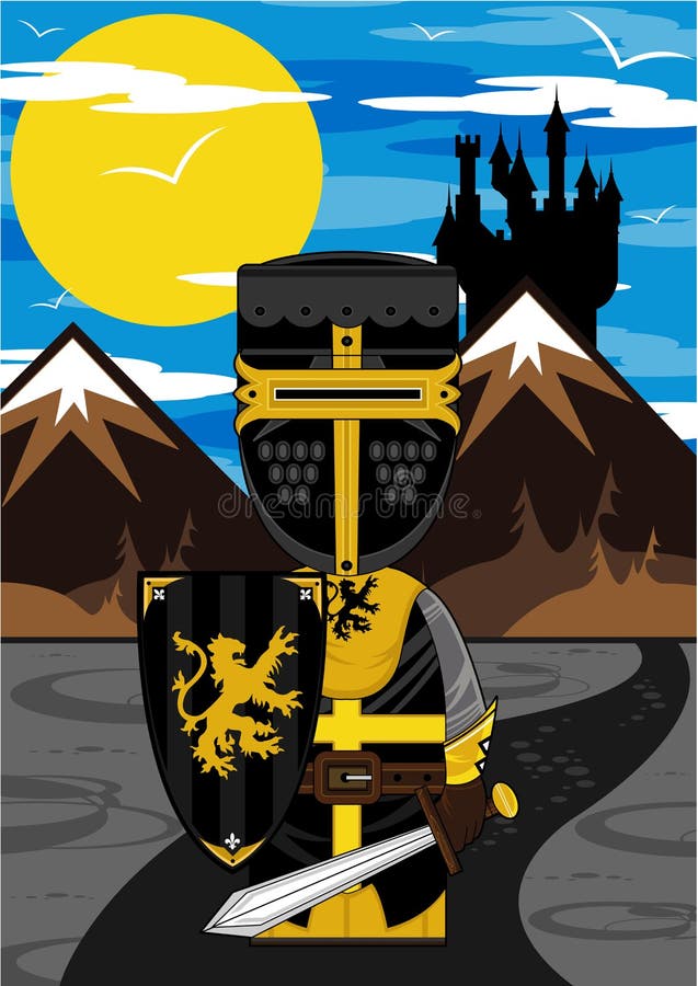 Cute Cartoon Medieval Knight Stock Vector - Illustration of warfare ...
