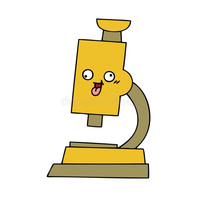 Cute Cartoon of a Microscope Stock Vector - Illustration of hand ...