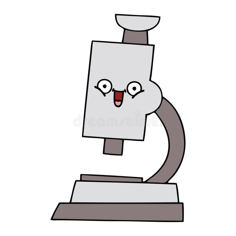 Cute cartoon microscope stock vector. Illustration of science - 147680234