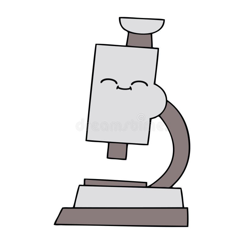Cute Cartoon of a Microscope Stock Vector - Illustration of freehand ...