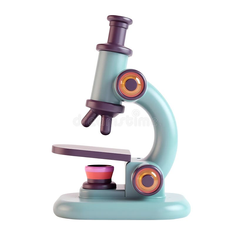 Cute Cartoon Microscope for Science Education Stock Illustration ...
