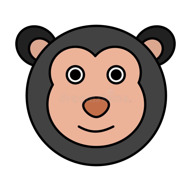 Cute Cartoon Monkey Face.vector Illustration.vector Stock Vector ...