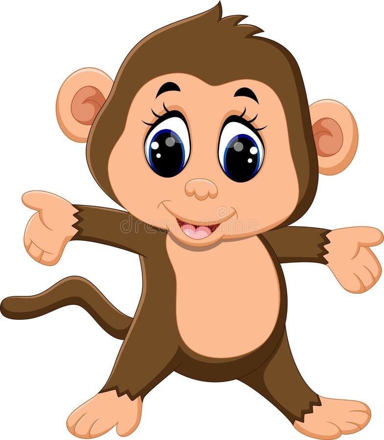 Cute Cartoon monkey stock vector. Illustration of presentation - 73042658