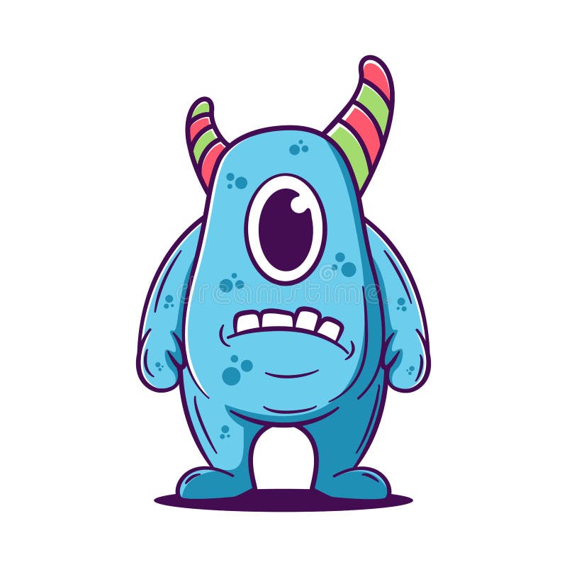 Cute Cartoon Monster. Funny Fantastic Creatures Vector Stock Vector ...