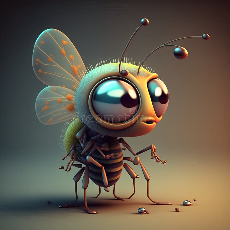 Cute Cartoon Mosquito Character , Generative AI Stock Illustration ...