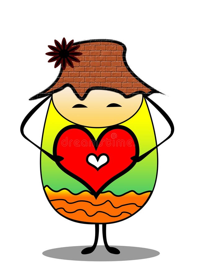 Cute Cartoon Motion in Love on a White Background. Stock Illustration ...