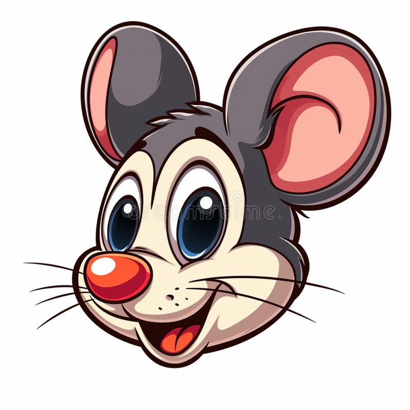 Cute Cartoon Mouse with Big Eyes and a Cheerful Smile. Stock ...