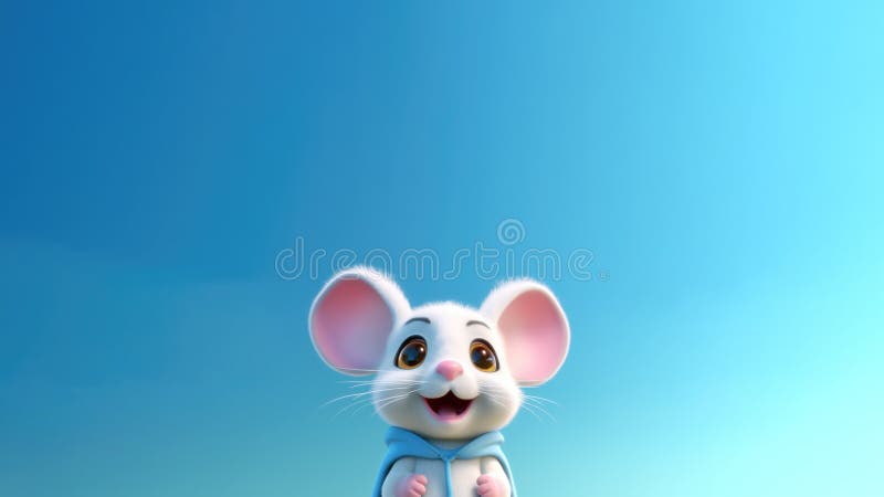 A Cute Cartoon Mouse Character Designs Skyblue White Pink. Generative ...