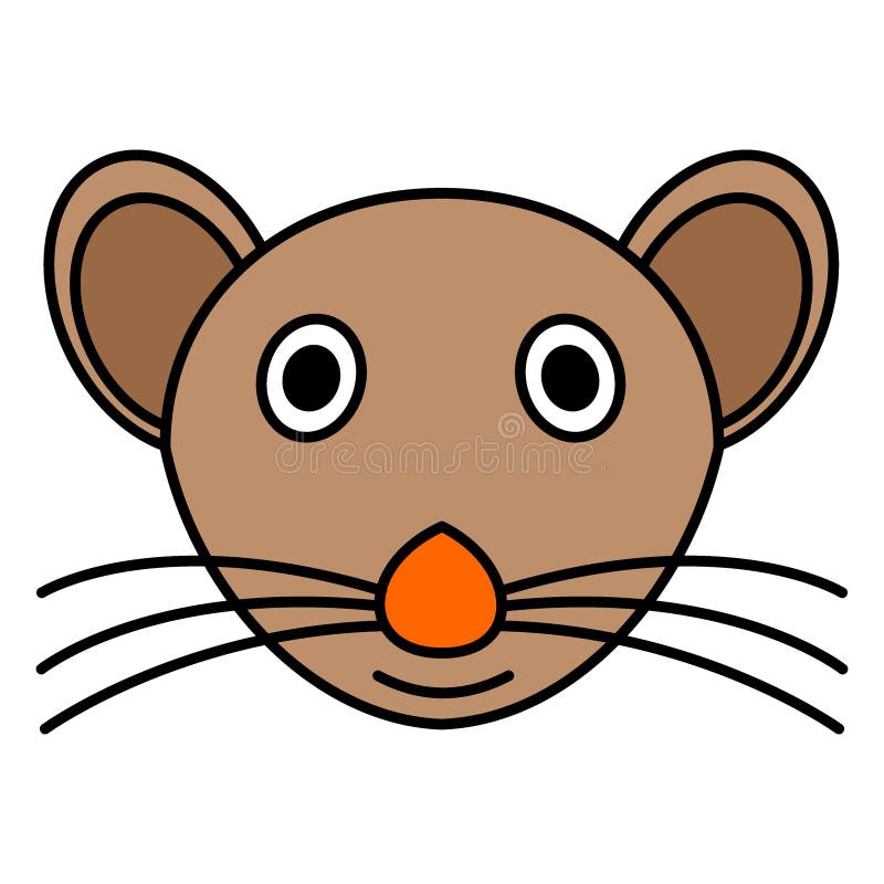 Cute Cartoon Mouse Face.vector Illustration Stock Vector - Illustration ...