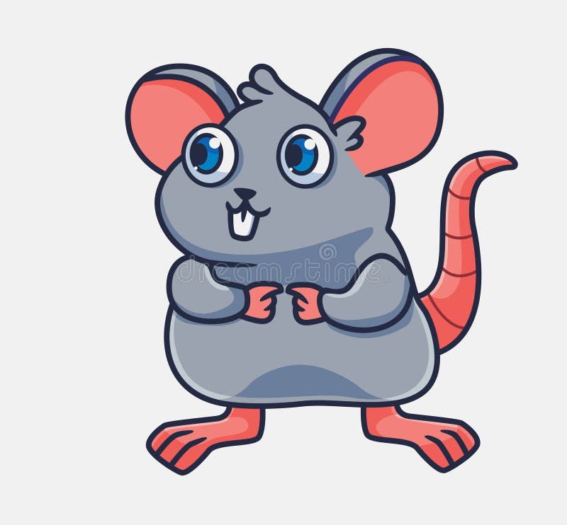 Cute Cartoon Mouse Happy. Isolated Cartoon Animal Illustration Vector ...